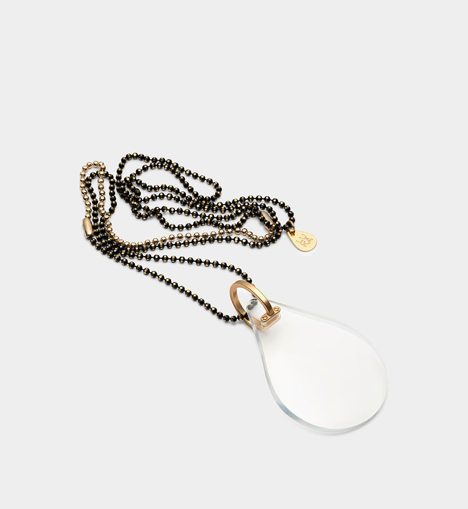 Gold Plated Modern Monocle Style Necklace - Gold Nights by Luka
